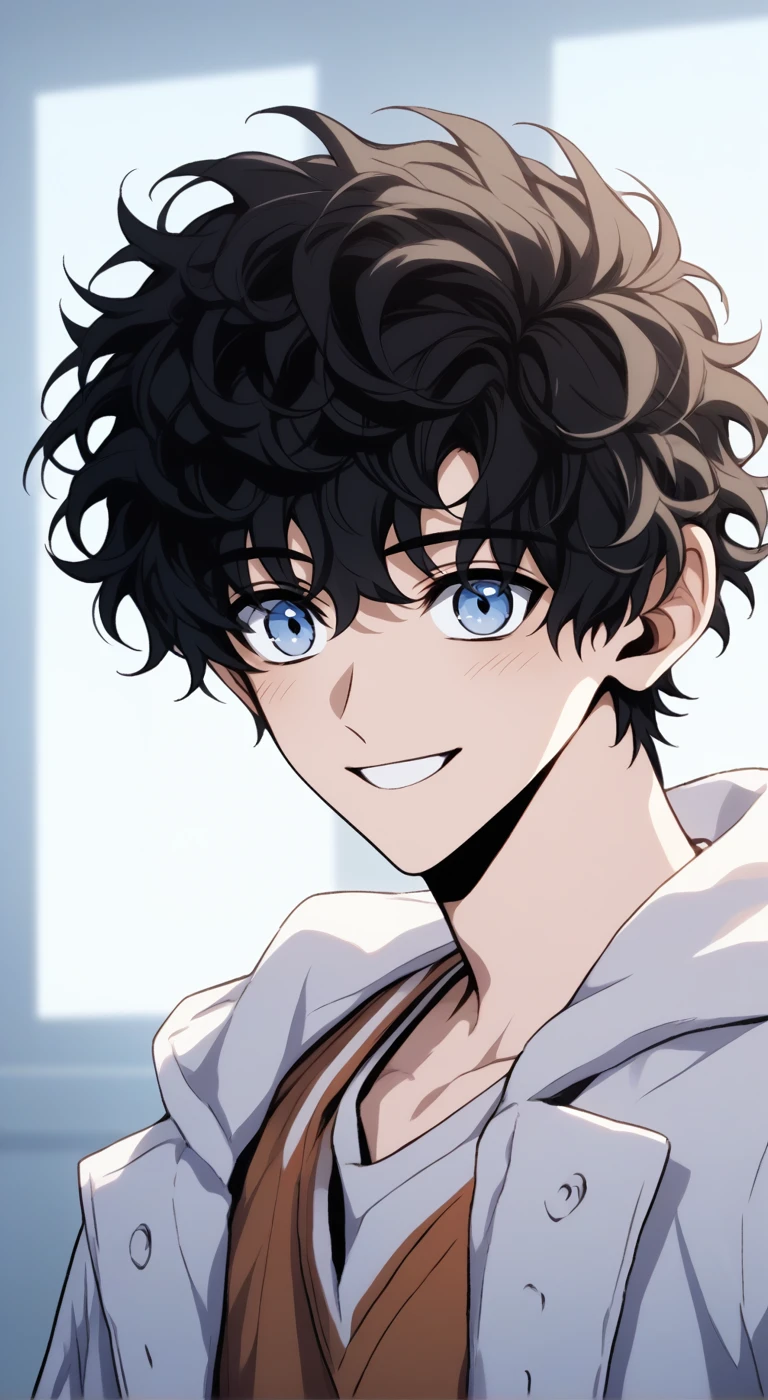 1boy,solo,male focus,ryu_won,black hair,short hair,blue eyes - SeaArt AI