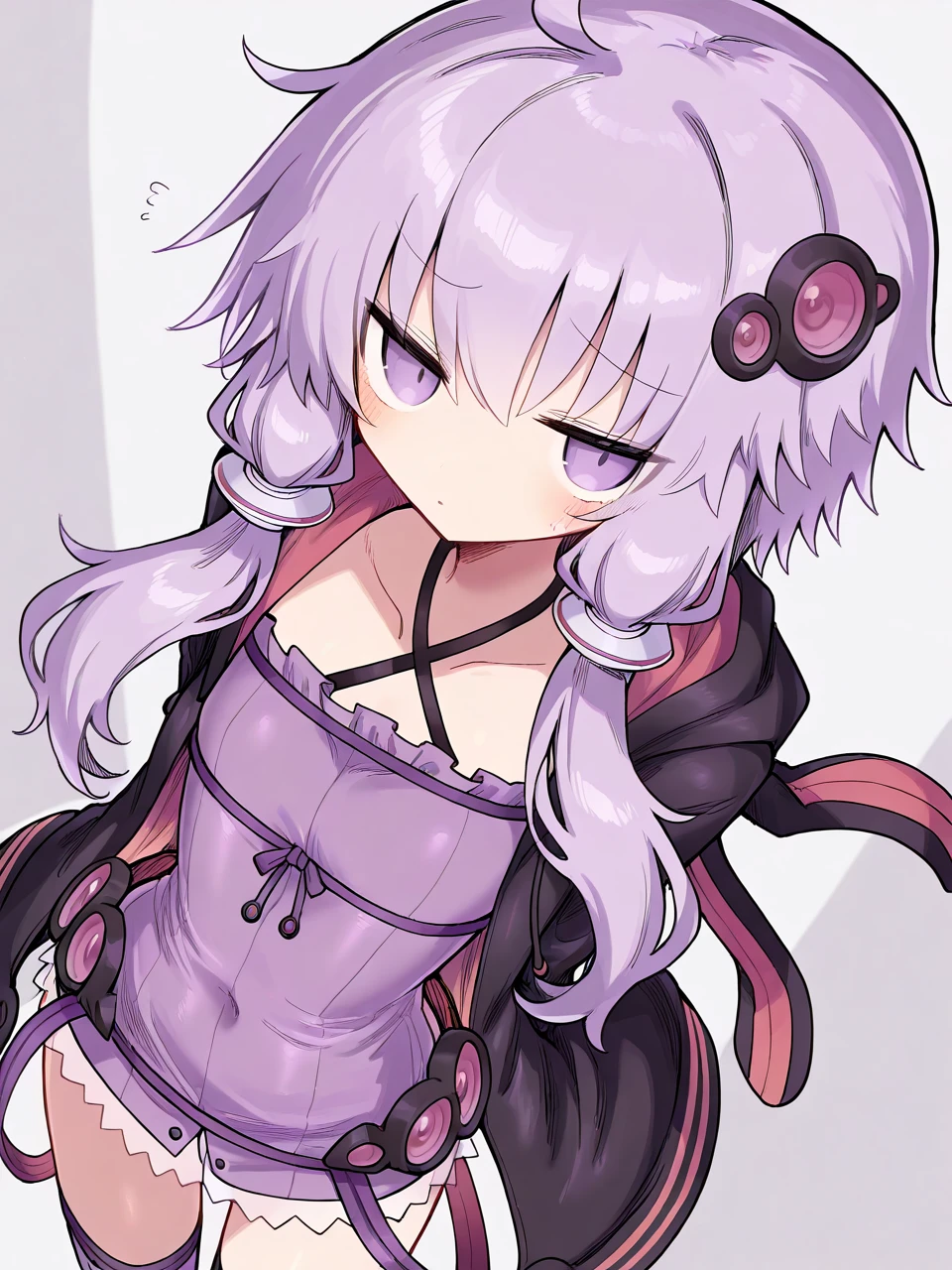 1girl,yuzuki yukari, cowboy shot, dynamic angle,dutch angle, from above ...