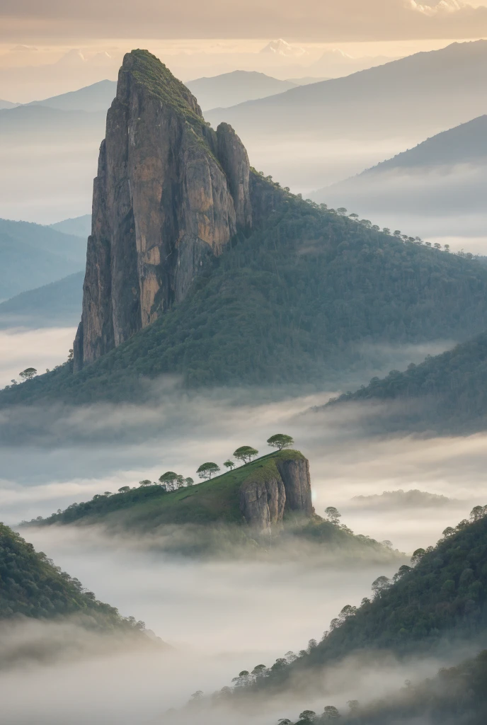 Epic Illustration Art representation of Dramatic mountain peaks in the ...