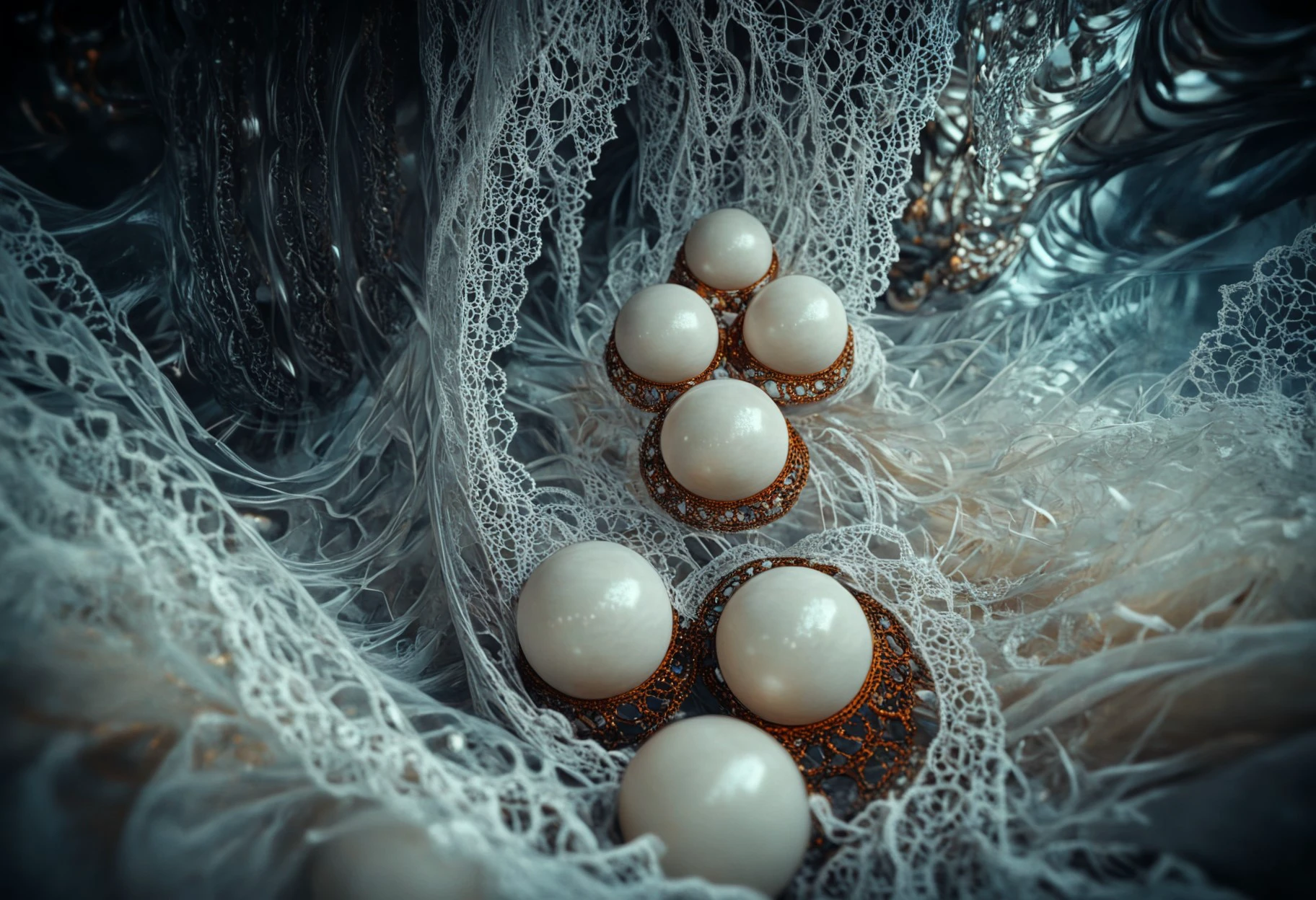 Lacenballs, fractal, Astrolabe, made of a fractal design with numerous ...