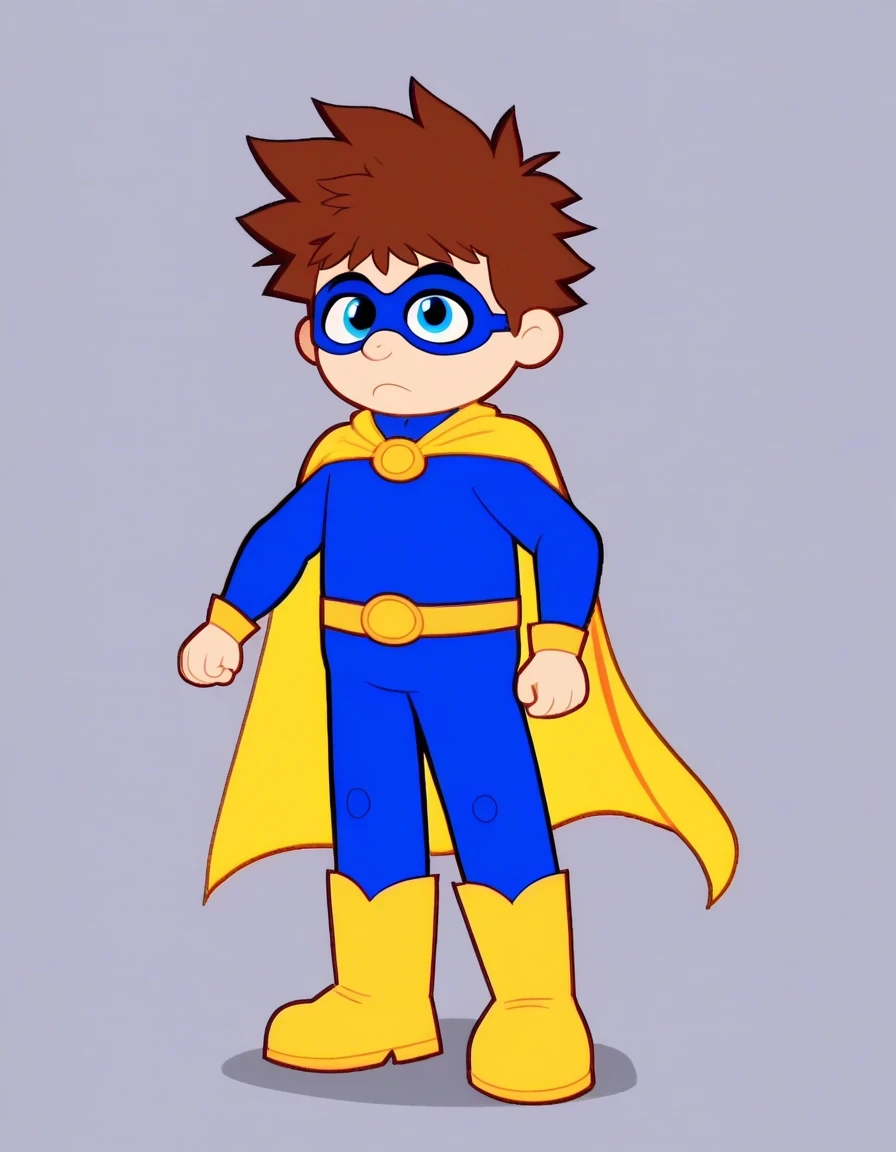 Super_DSML, solo, short hair, blue eyes, brown hair, 1boy,standing ...