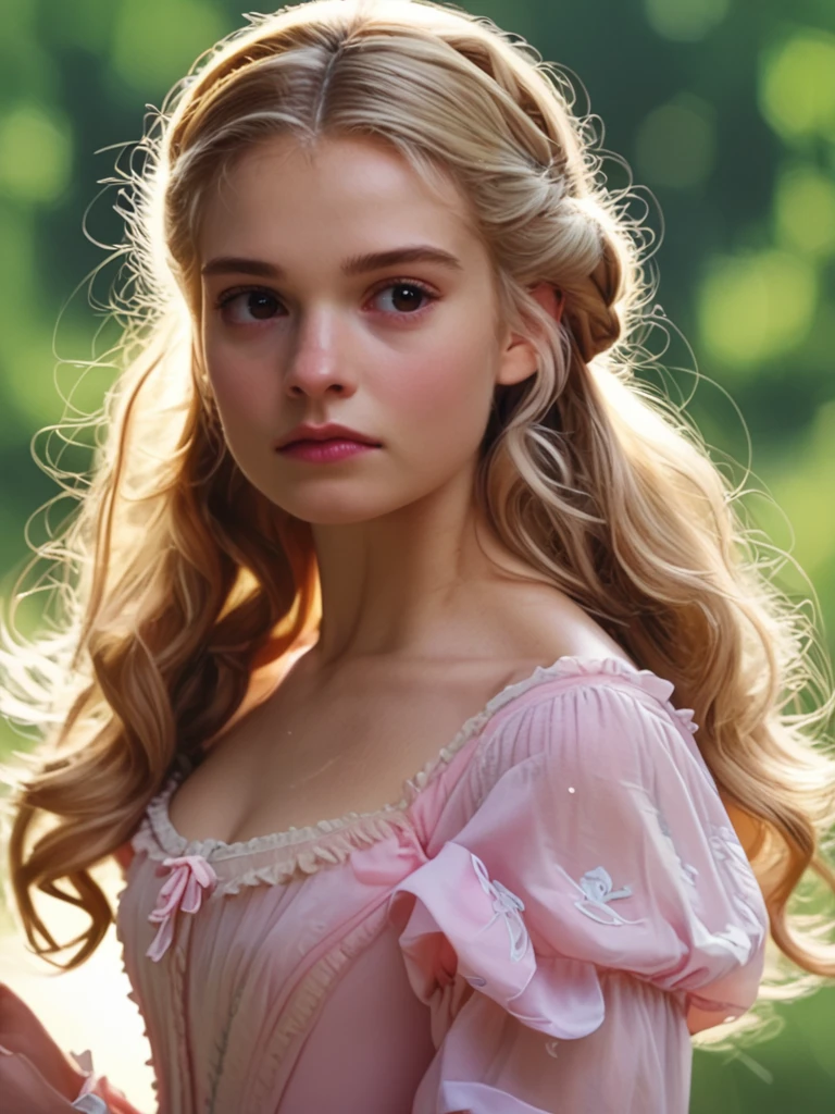 A close up of a young girl in a pink dress - SeaArt AI