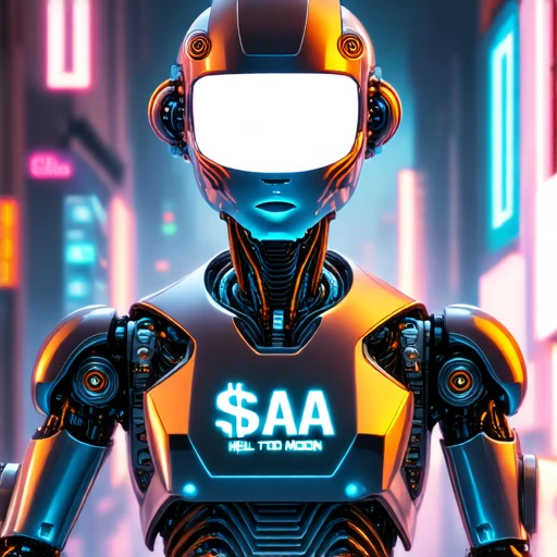 A futuristic humanoid robot with a sleek, metallic body that is highly ...