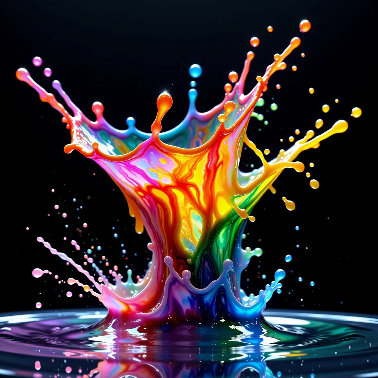 Photorealistic masterpiece, slr, raw, a splash of a fuid mixed out of ...