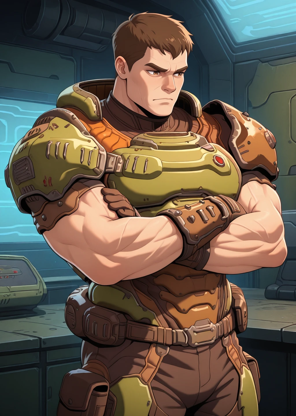 A close up of a person in a sci - themed outfit with a gun - SeaArt AI