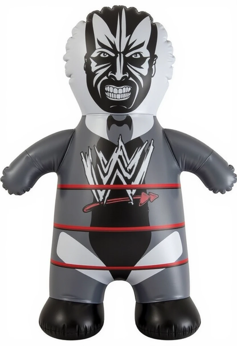 A monochrome bopbuddy inflatable toy shaped by a graphic image of Mtill3t in a w - SeaArt AI