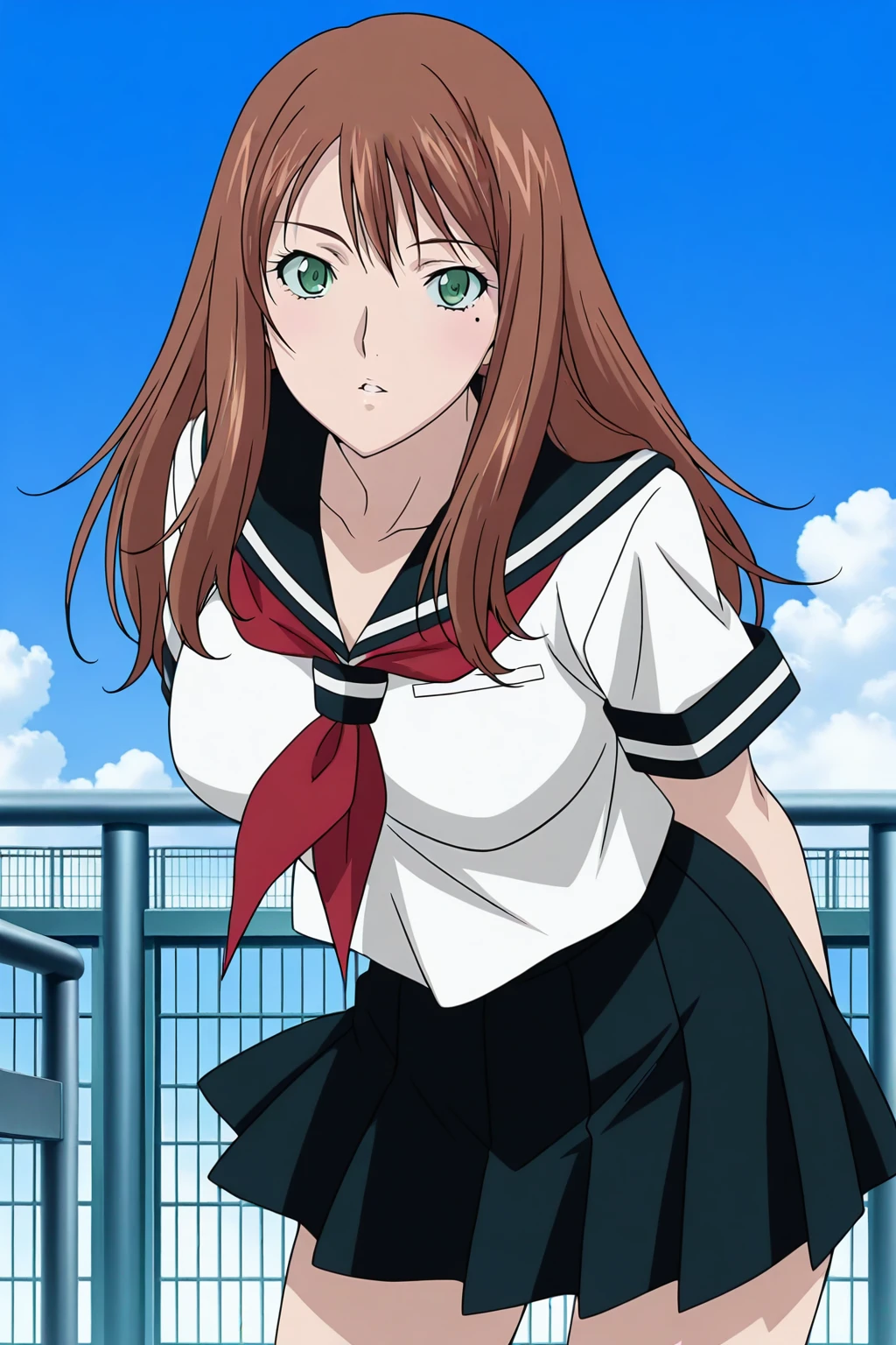 Anime screenshot, air gear, 1girl, solo, noyamano rika, brown hair ...