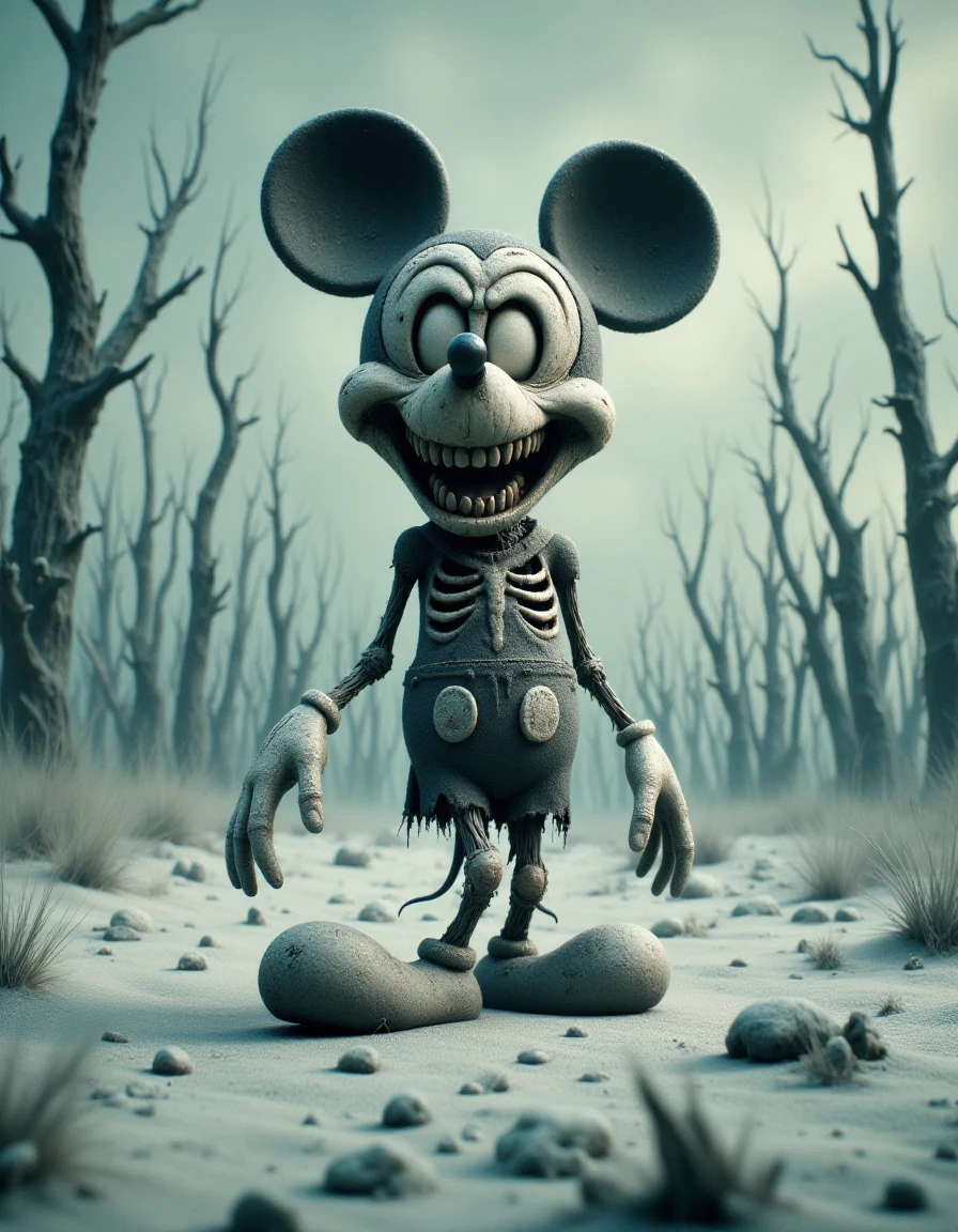 Grunge. The image is a highly detailed CGI artwork featuring a skeletal ...