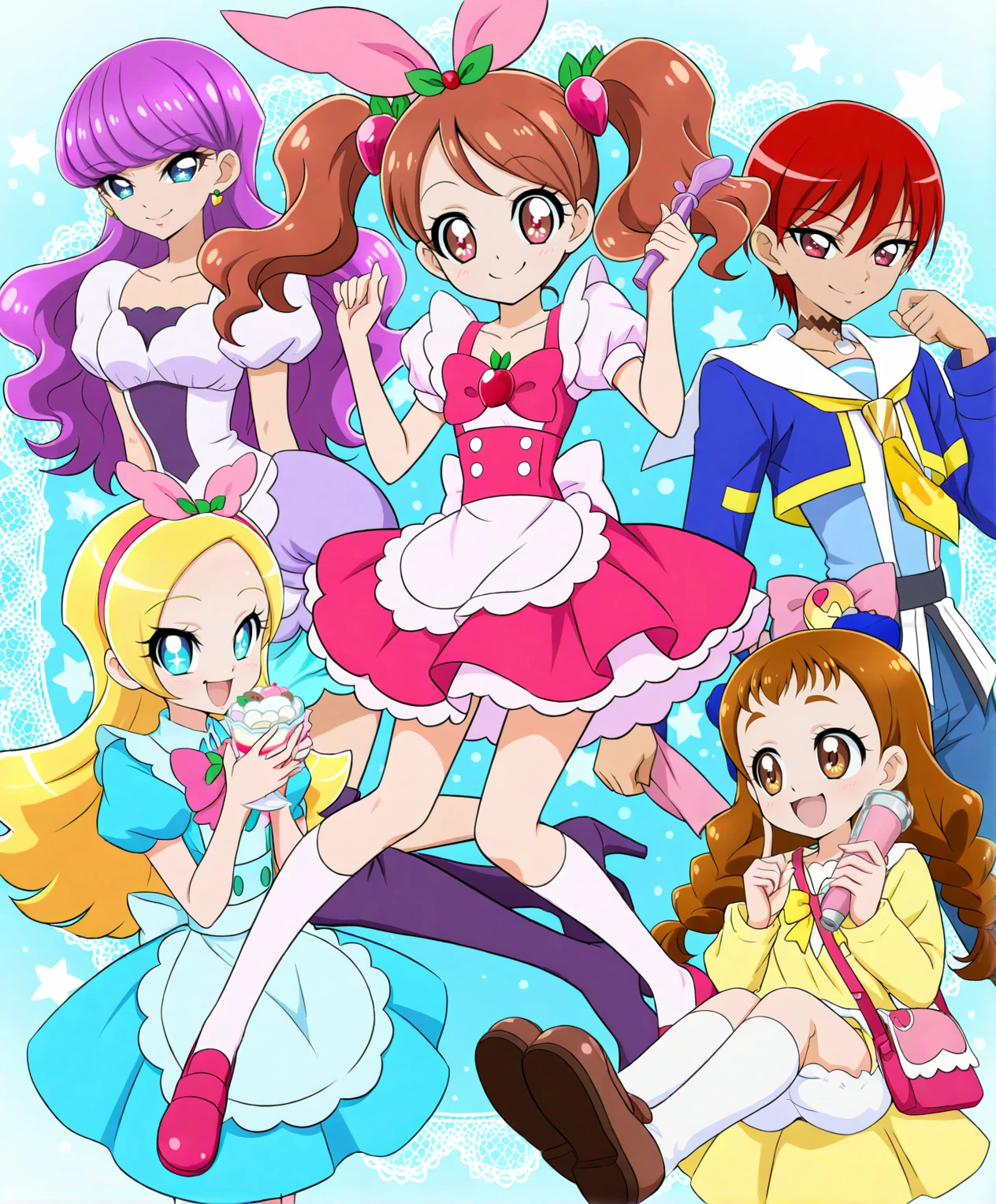 (6girls:2), BREAK smile, BREAK chocolat def, BREAK custard def - SeaArt AI