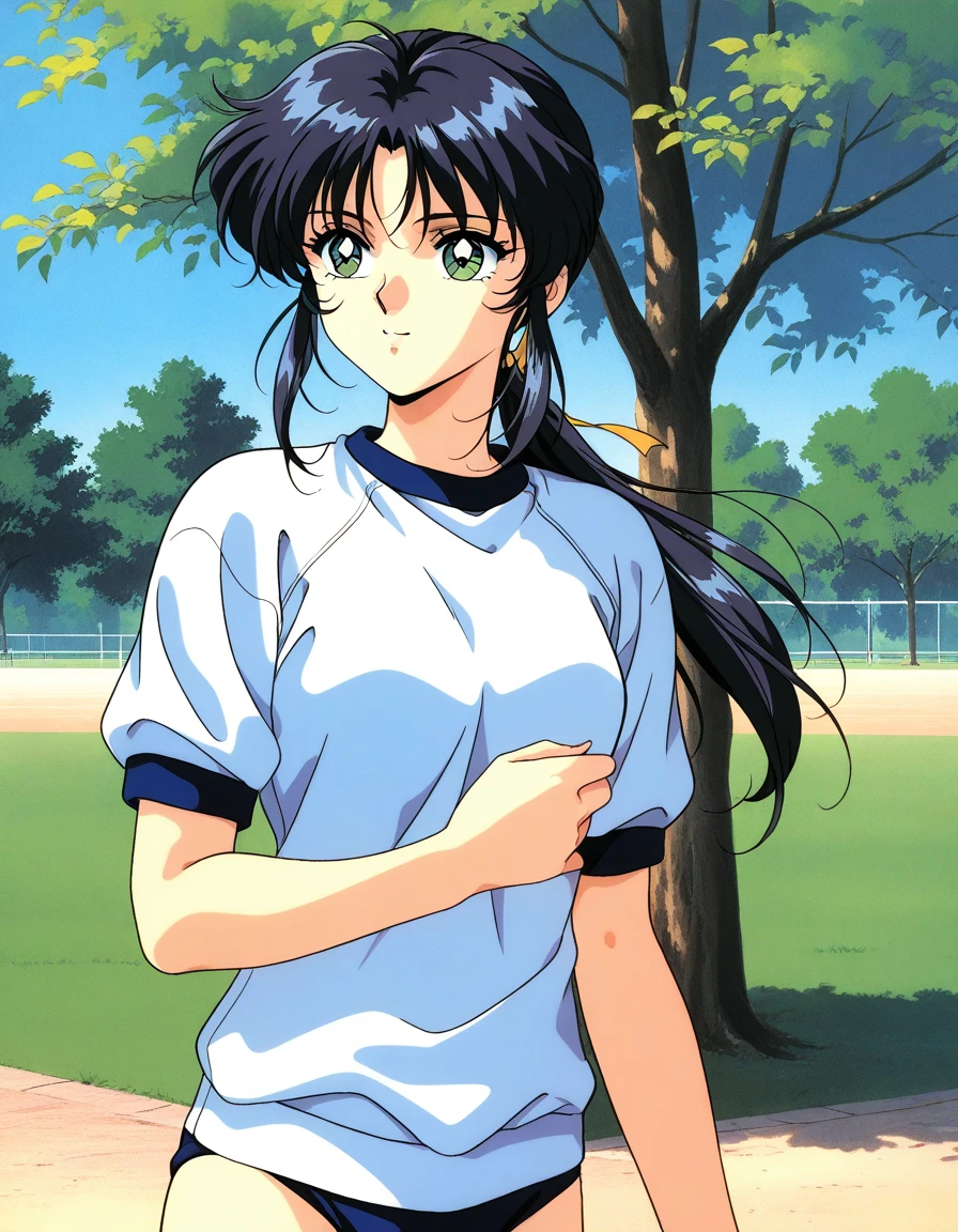 Anime girl in a baseball uniform walking in a park - SeaArt AI