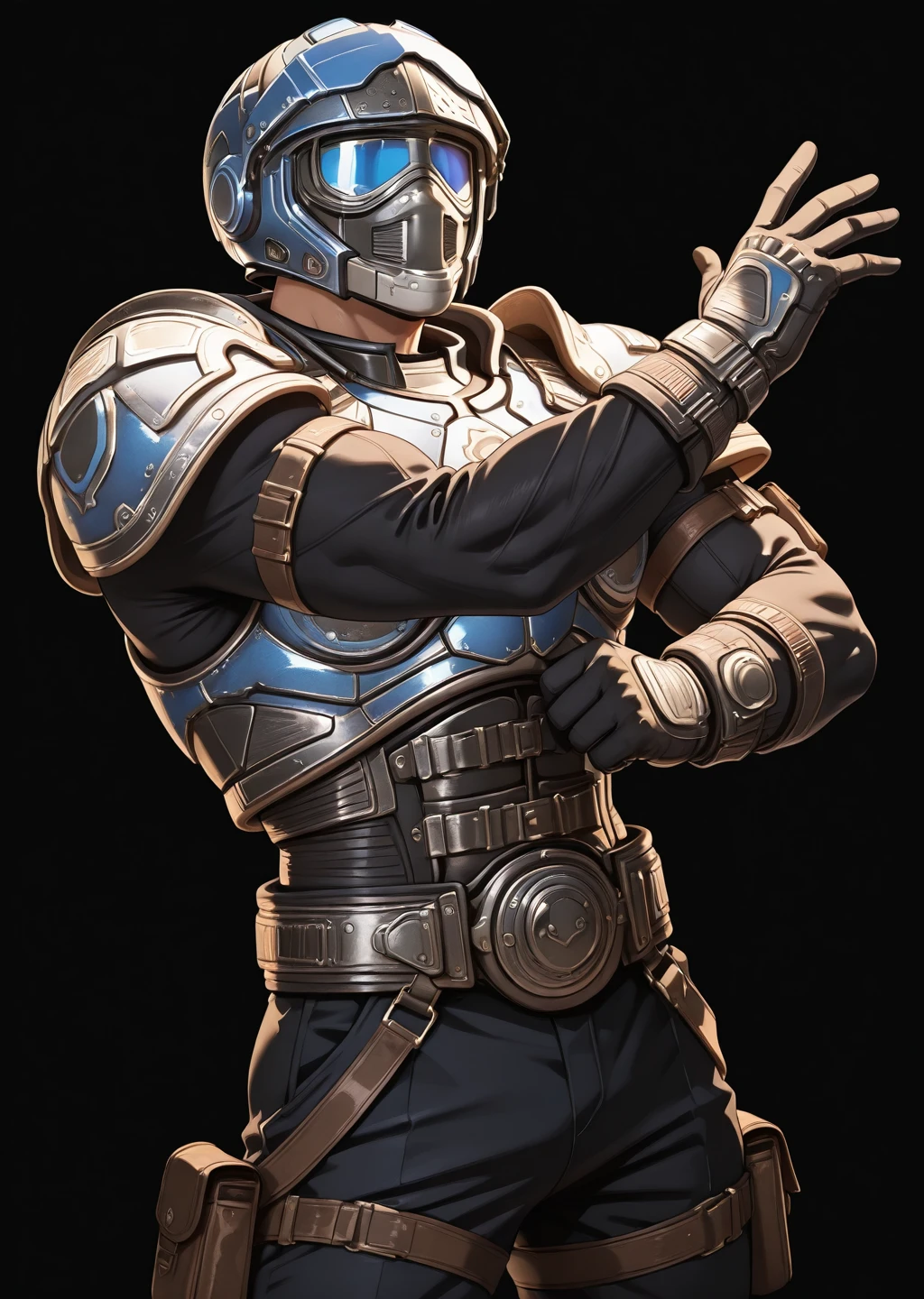 ben_carmine, helmet, long sleeve armor - SeaArt AI