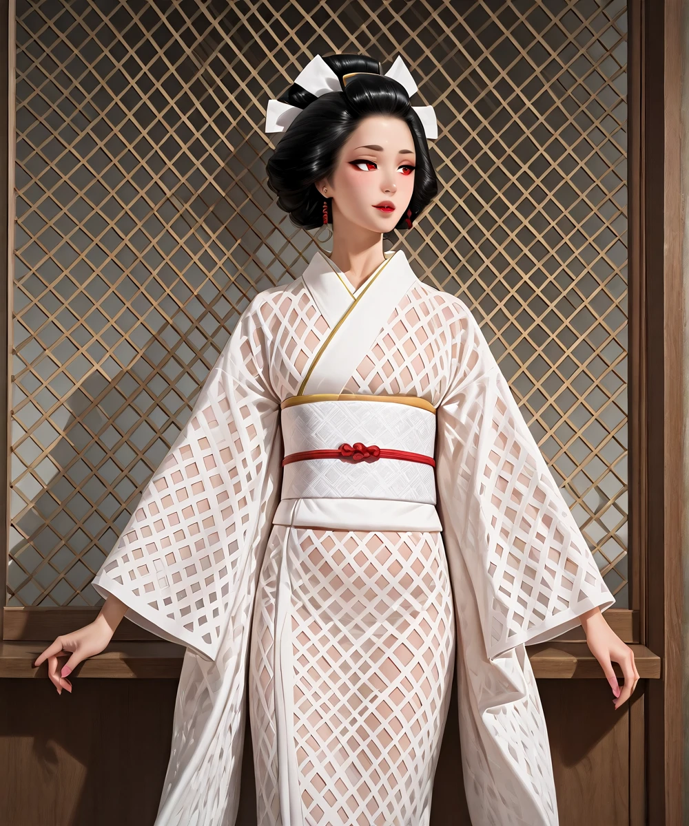 Openwork kimono, asian, geisha - SeaArt AI