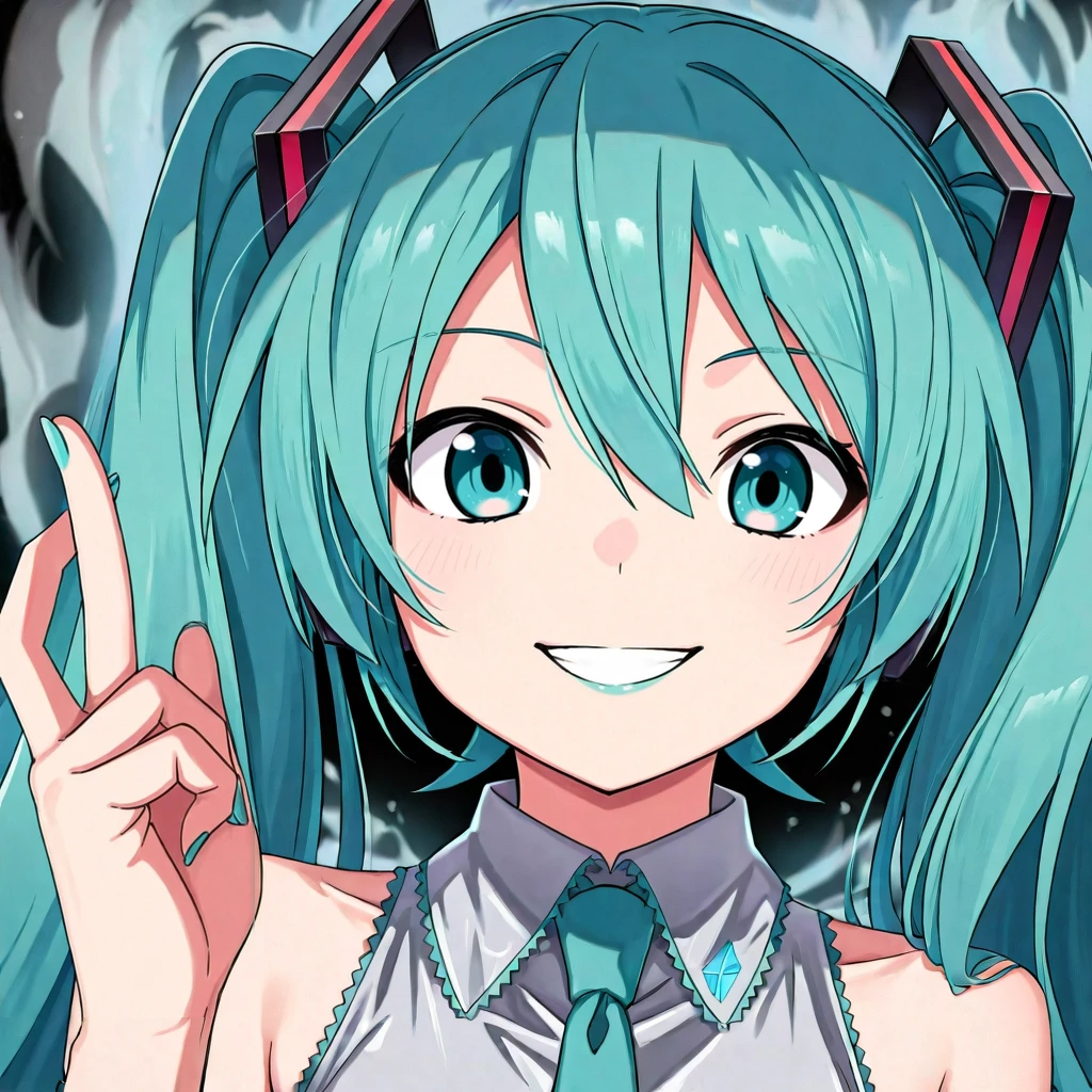 1girl, solo, hatsune miku, general, muryokusho, domain expansion ...