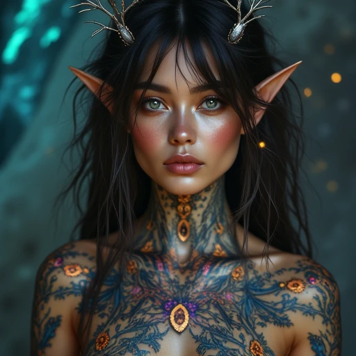 A fae woman with iridescent accents - SeaArt AI