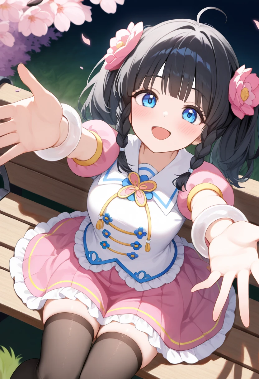 1girl,solo, ,rinka_ppn,blue eyes,black hair - SeaArt AI