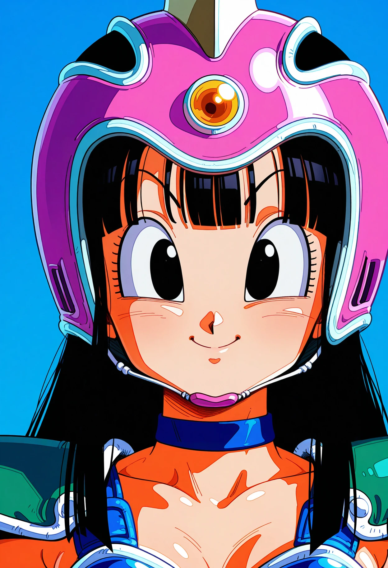 1girl, solo, smile, looking at viewer, portrait chichilo, black long ...