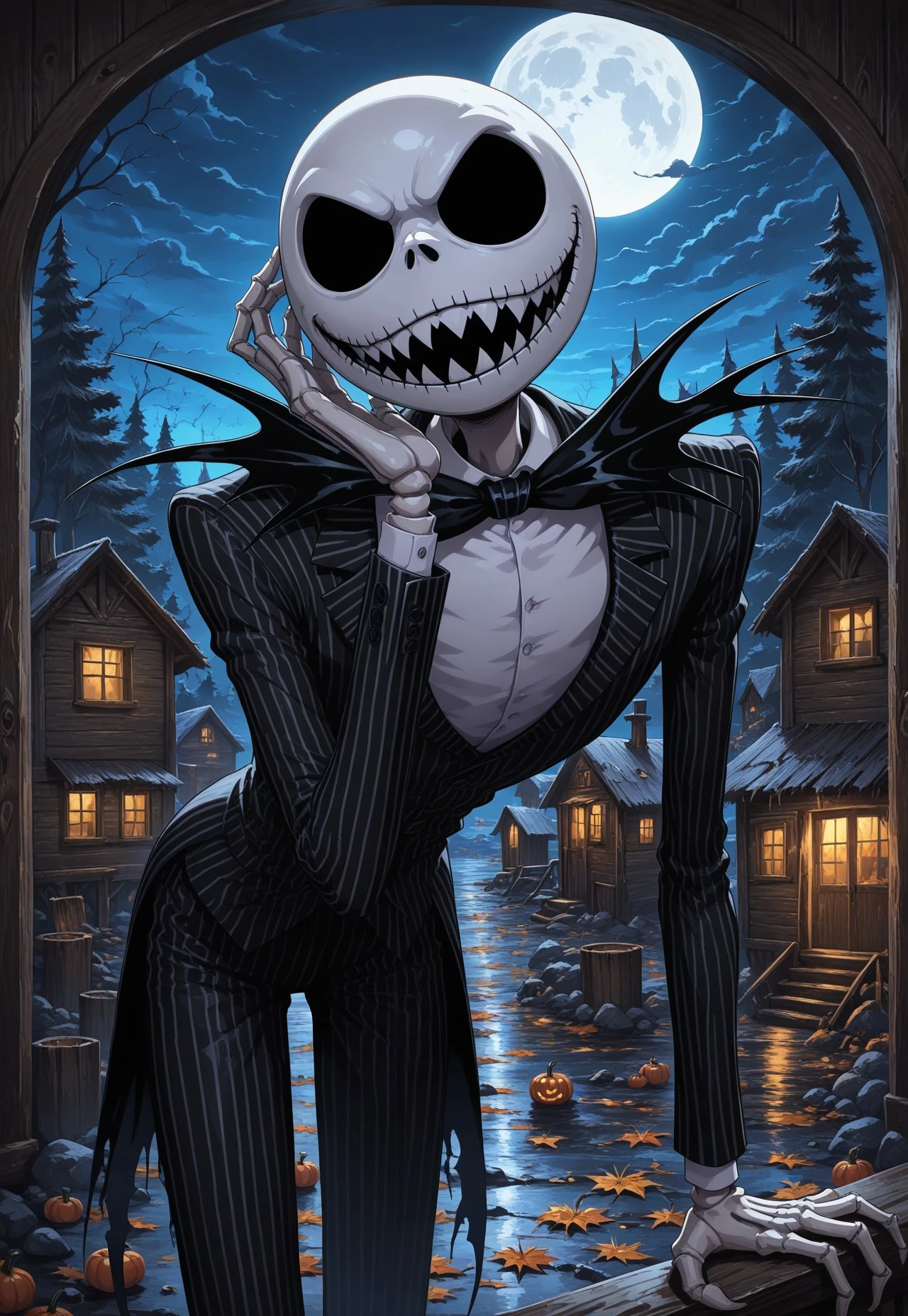 A close up of a cartoon character with a creepy face - SeaArt AI