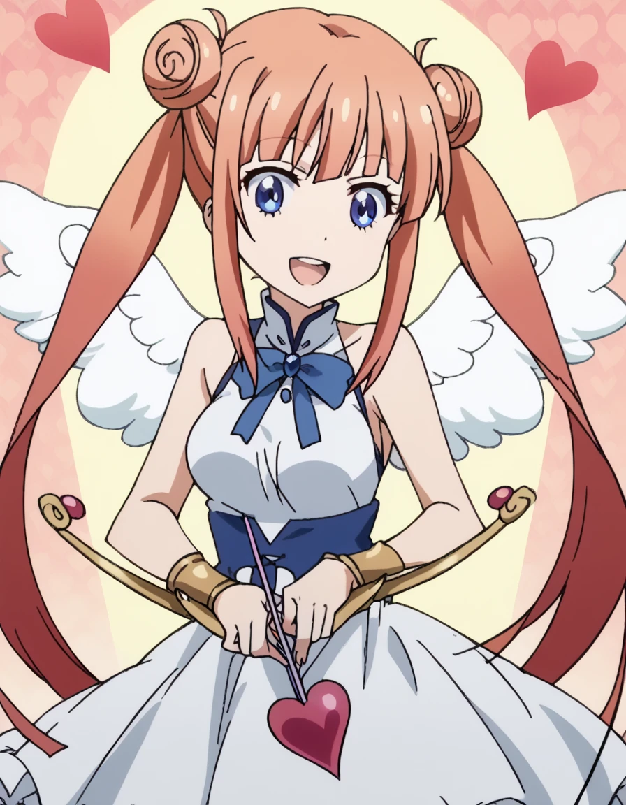 Anime girl with long hair and a bow holding a heart - SeaArt AI