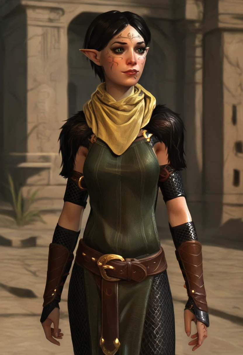 1girl, SulfS-M3rr1LL, pointy ears, face tattoo, facial mark - SeaArt AI