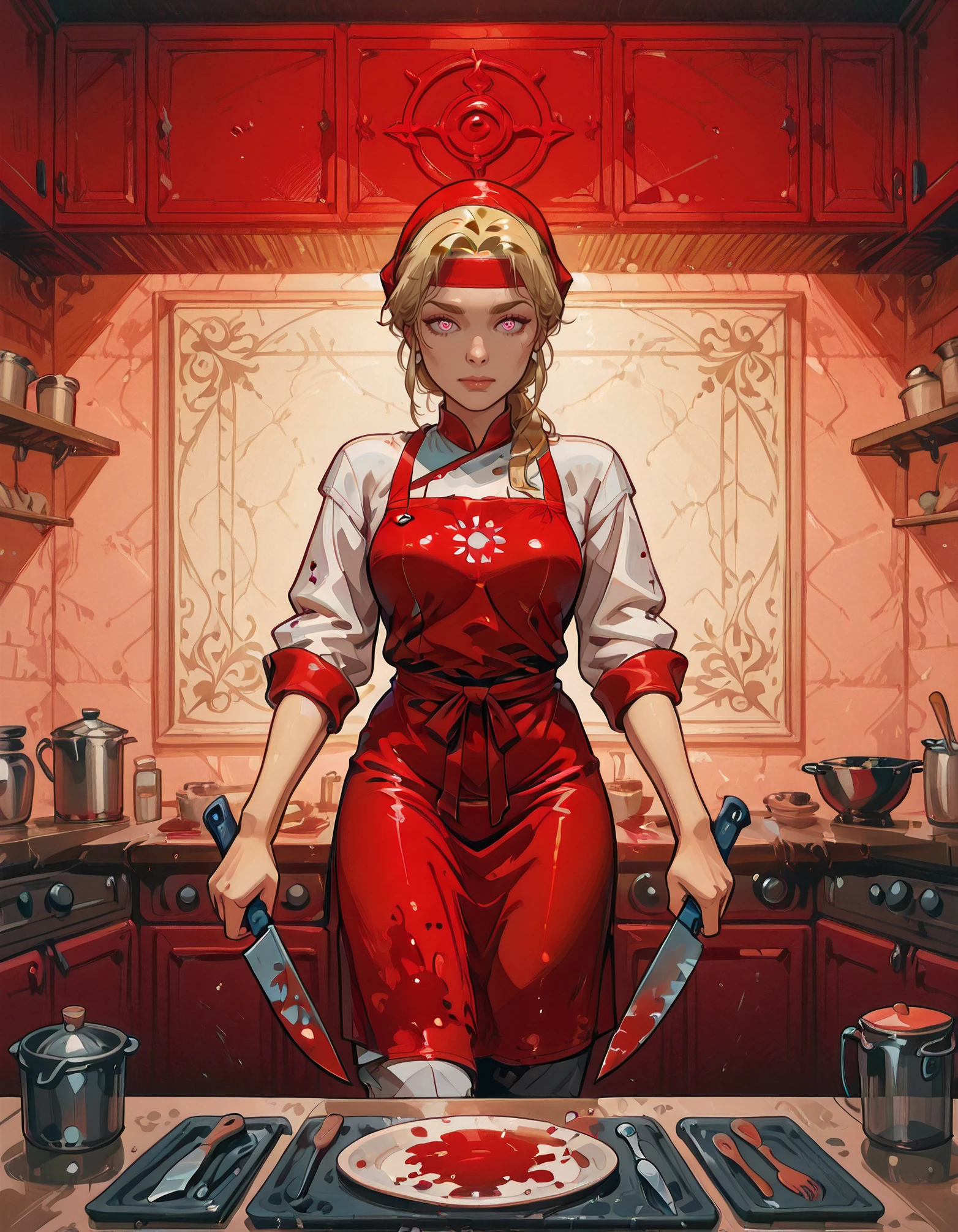 Stylized digital art, complementary colors, cel shading, thick image ...