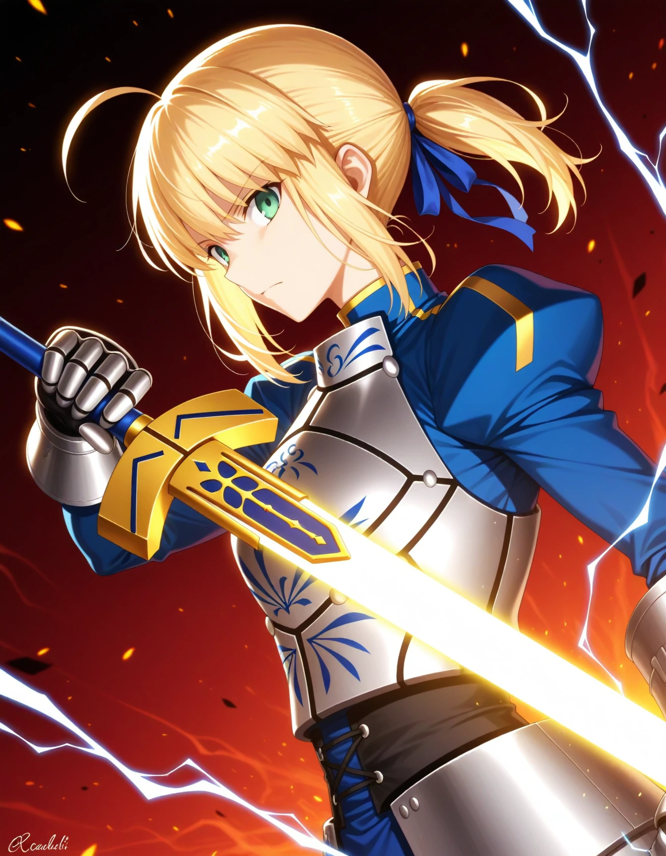 1girl, saber \(fate\), movie quality, depth of field, focused subject ...