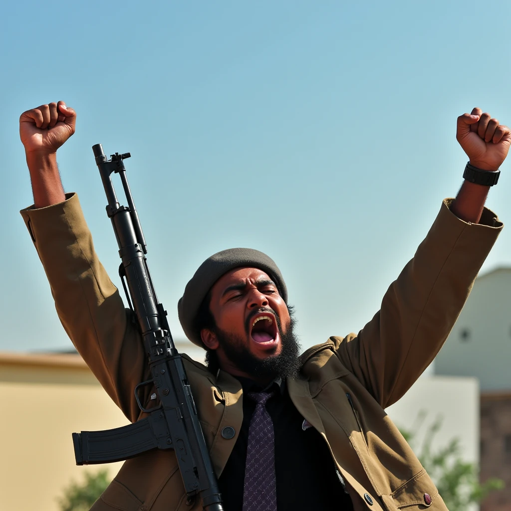 Cinematic film still of