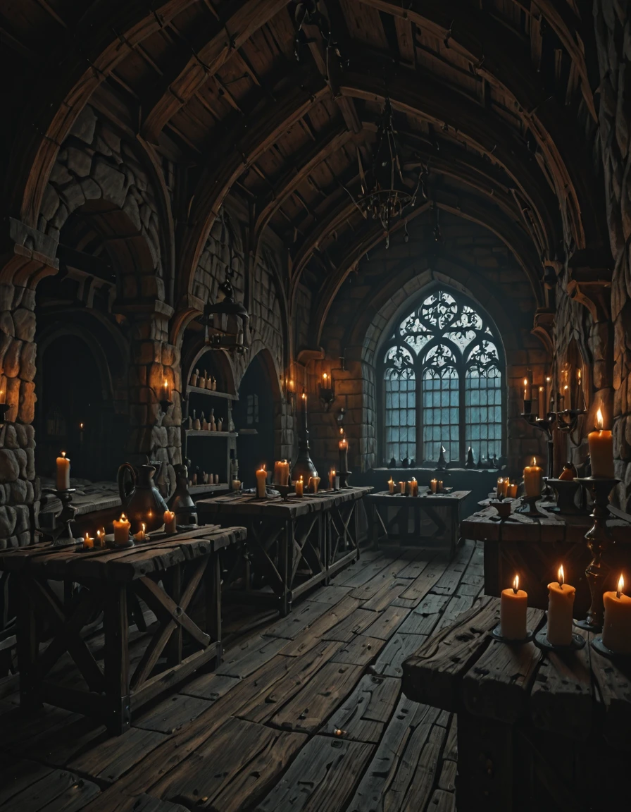 mwt01, medieval tavern, indoors, empty - SeaArt AI