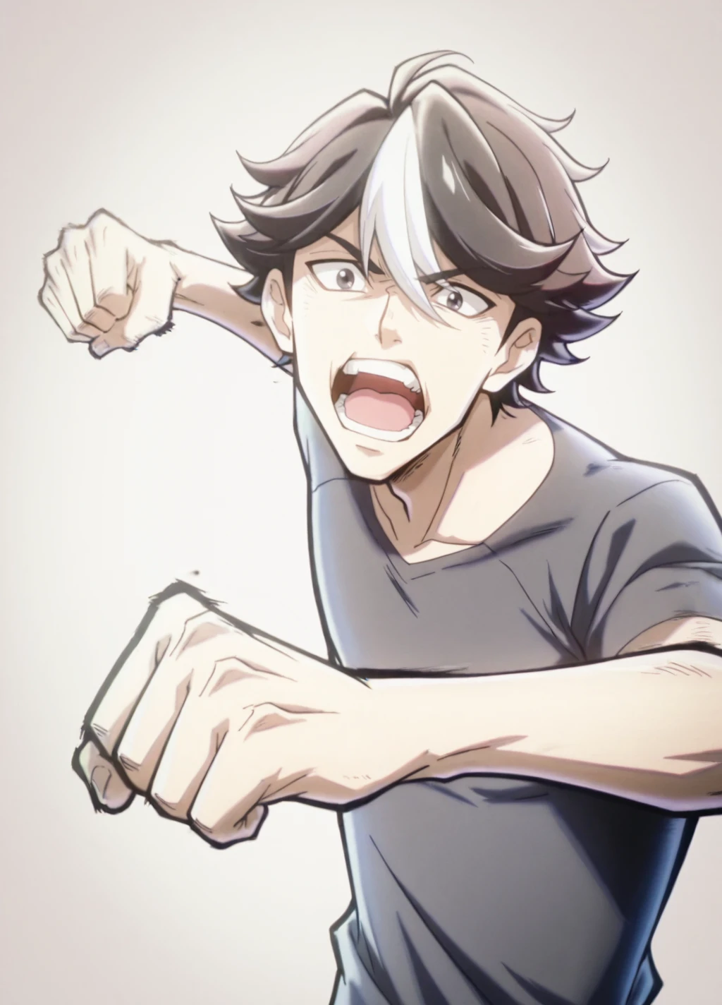 Simple background,white background, dynamic pose, head tilt, anime ...