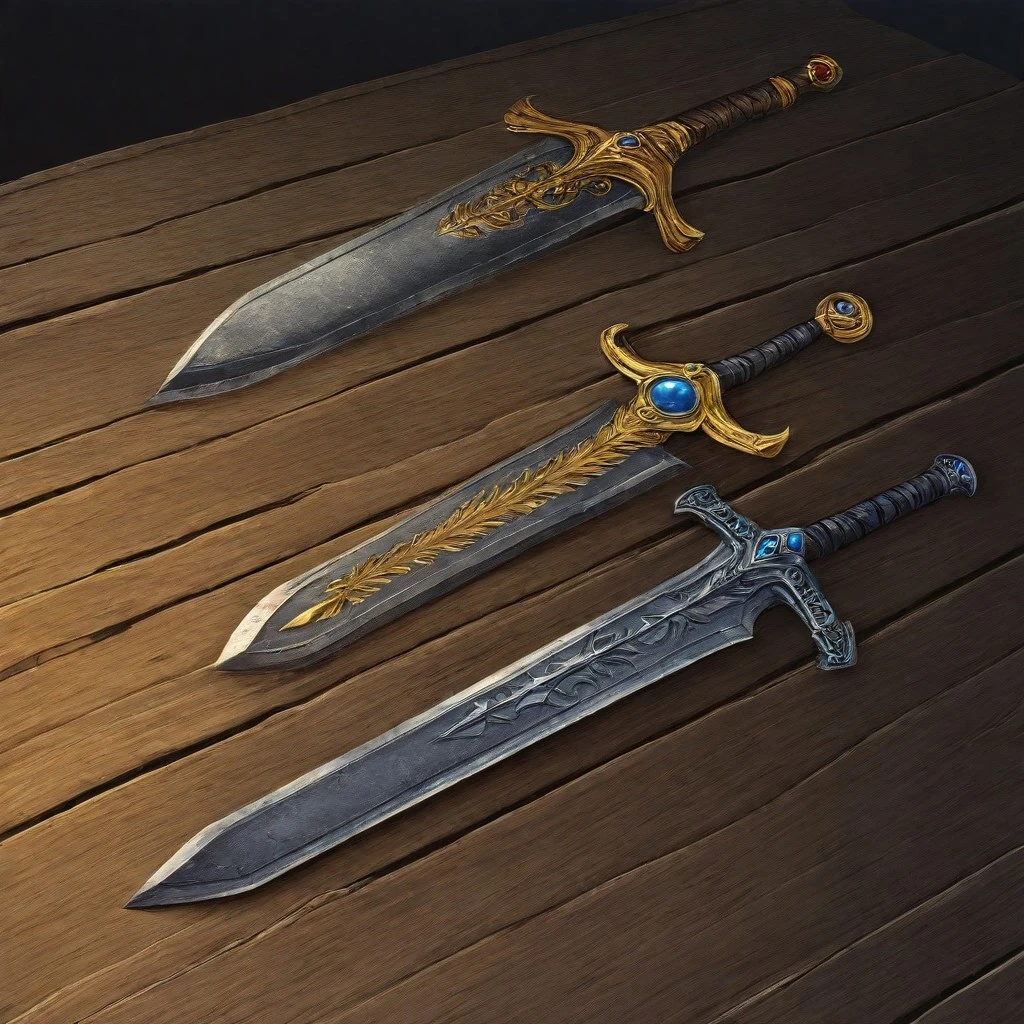 MetalNGems, magical sword, blade made of ruby, hilt made of polished ...