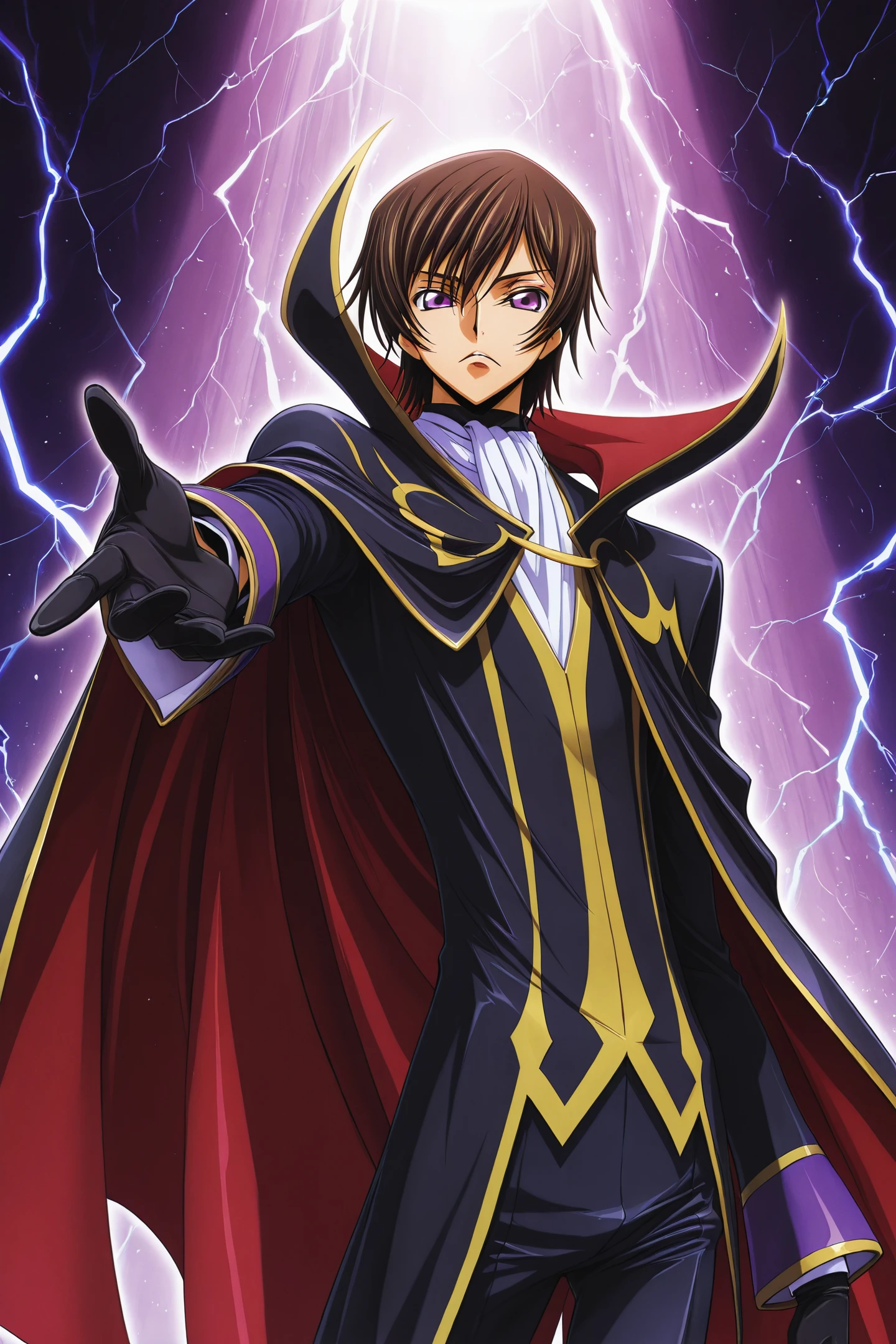 Lelouch lamperouge,solo,looking at viewer,standing,short hair - SeaArt AI