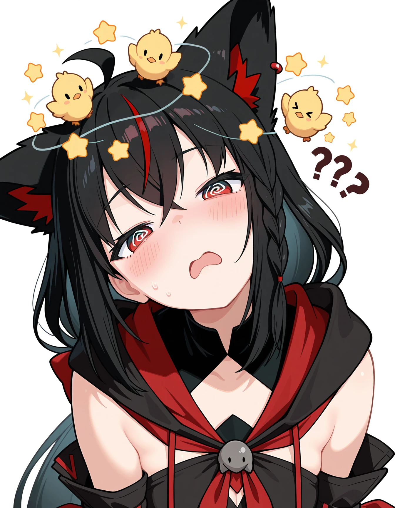1girl, kurokami fubuki, hololive,solo, head tilt, confused, - SeaArt AI