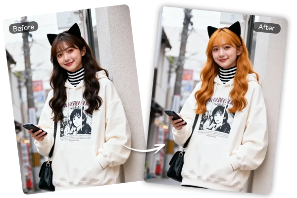 Ginger Filter: Try Ginger Hair Color Change Free with AI