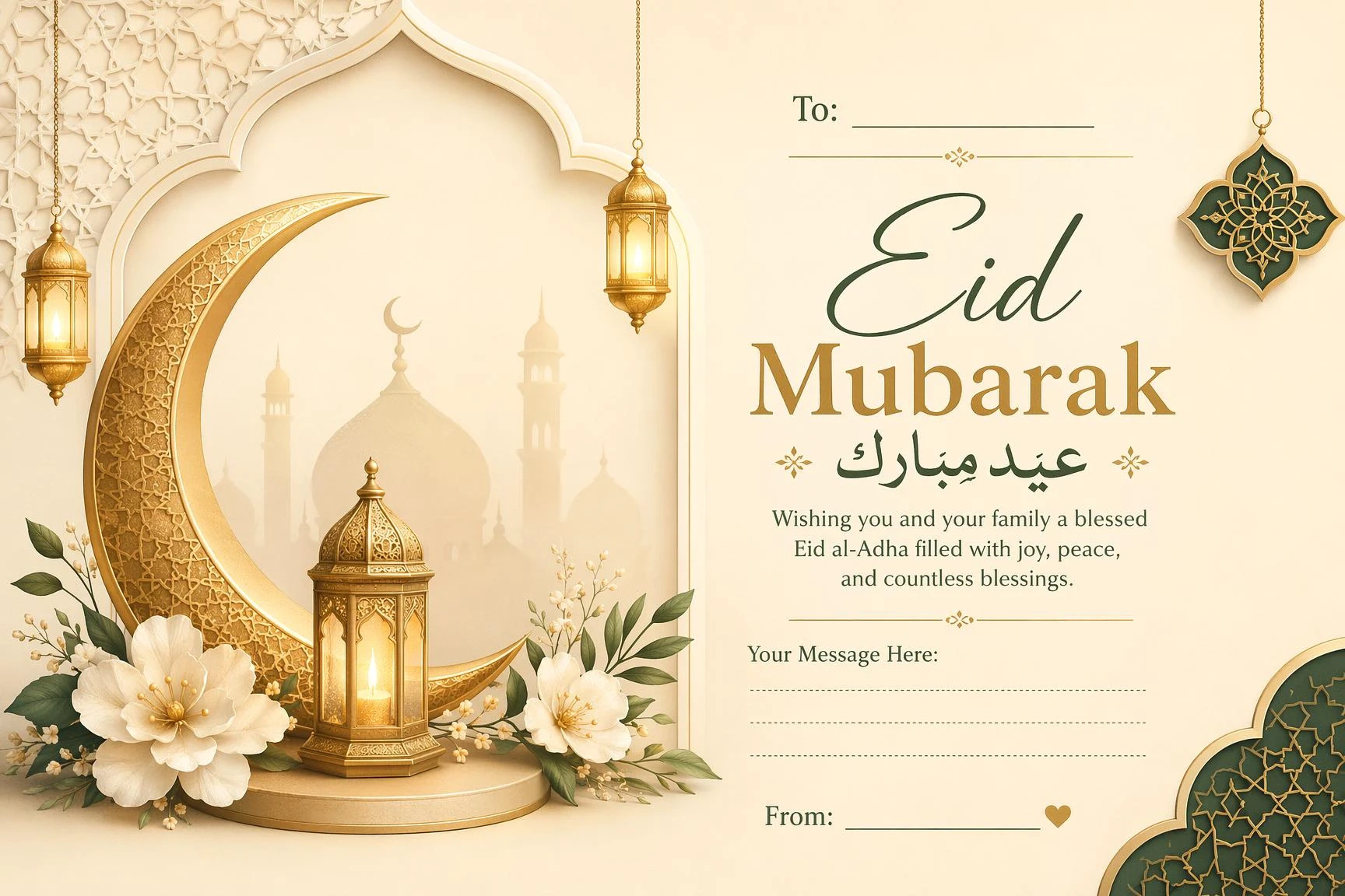 50+ Eid al-Adha AI Photo Prompts: Cards, Portraits & Posters