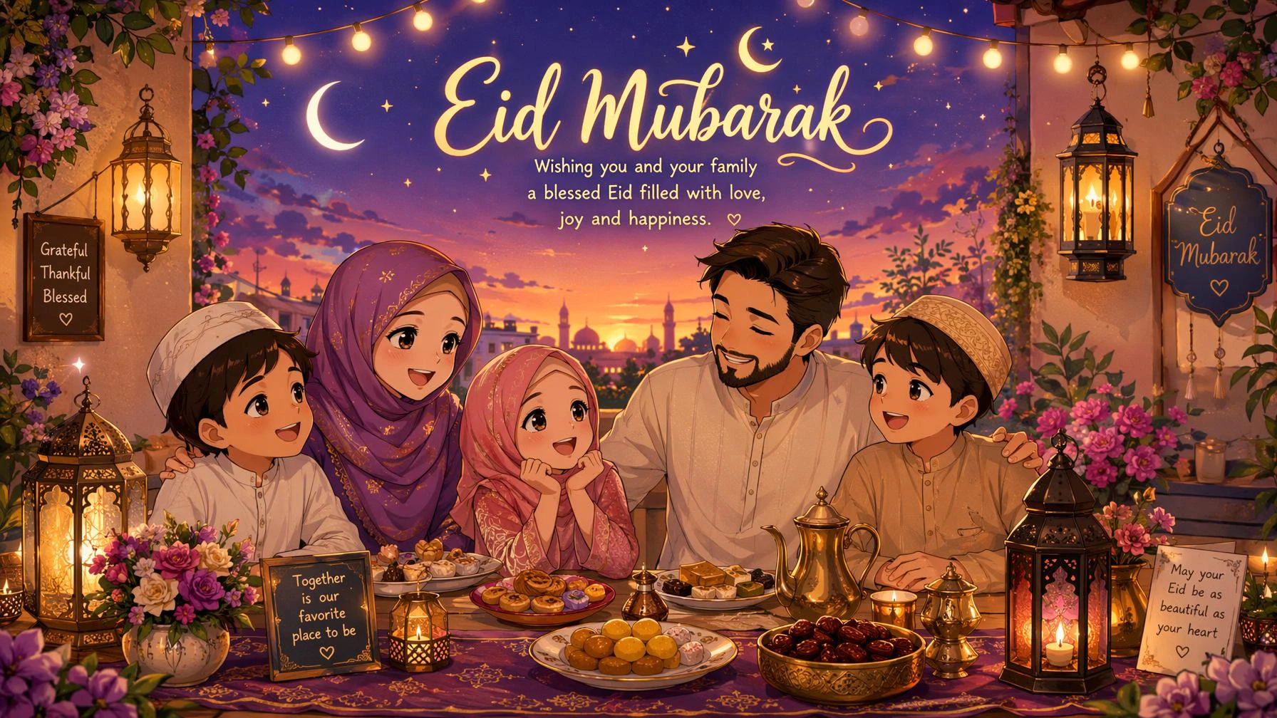 30+ AI Eid Mubarak Greeting Card Prompts & Ideas for 2026