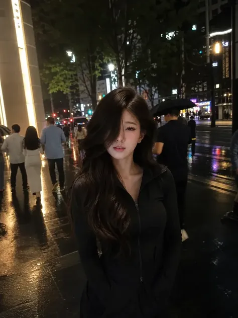 SeaArt AI | Night Street Flash Portrait